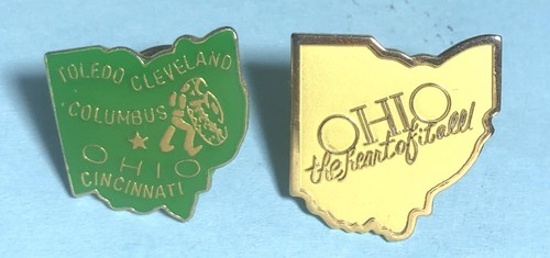 2 Ohio State shaped & 'Heart of it all' -OHIO Souvenir, Travel Pins ...