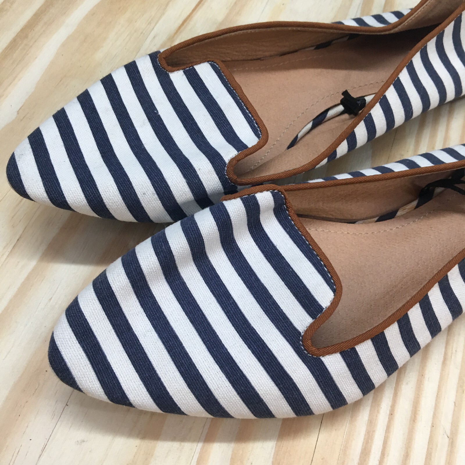 H&M Shoes Womens 6 Striped Loafers Ballet Flats Slip On CA42271 Blue ...