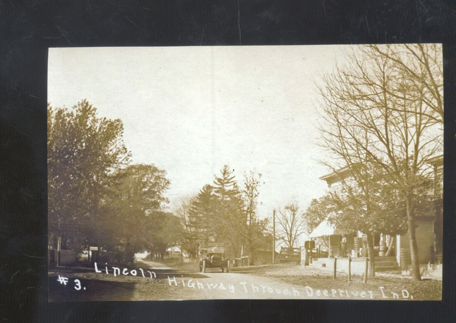 REAL PHOTO DEEP RIVER INDIANA LINCOLN HIGHWAY DEEPRIVER IND. POSTCARD ...