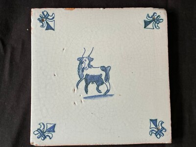 antique dutch delft tile with sheep 18 century | eBay