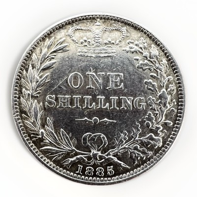 Great Britain One Shilling 1885 Victoria Young Silver Coin KM#734 5.63g ...