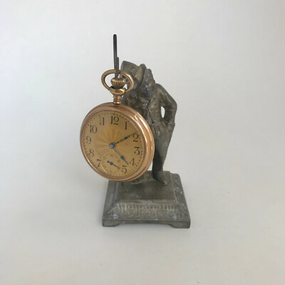 f306 Vintage Pocket Watch Jewelry Holder Stand Case Collectible Bronze ...