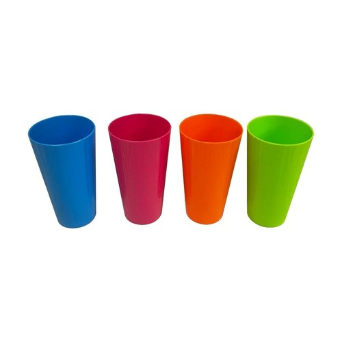 Reusable Plastic Drinking Cup, Camping Picnic Cups, 20 oz - Pack 4 ...