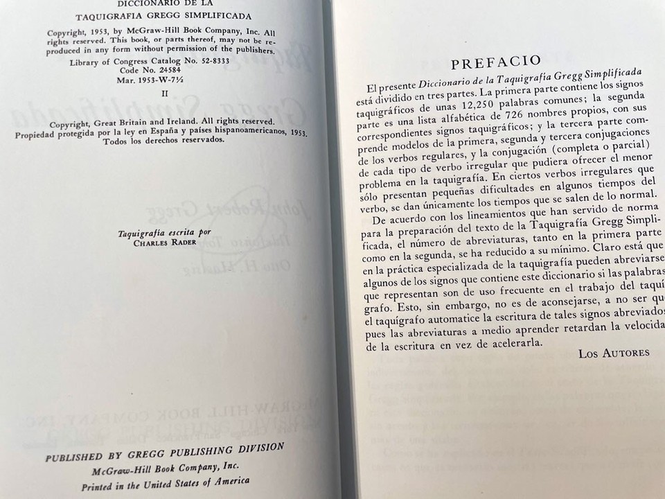 Diccionario de la Taquigrafaia GREGG SIMPLIFICADA 1953 Gregg Shorthand ...