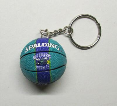 NBA Basketball New Orleans HORNETS Spalding Ball KEY CHAIN Ring ...
