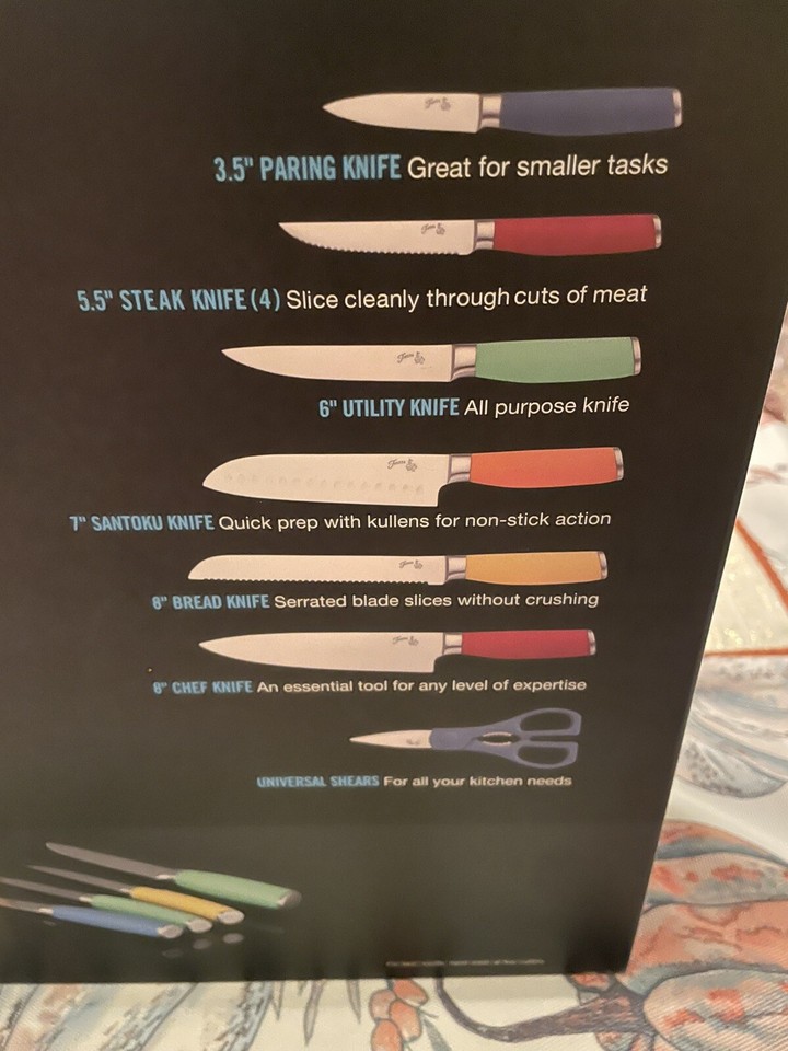 FIESTA 11 Piece Forged Solid Cutlery Knife Set Wood Block Multicolor | eBay