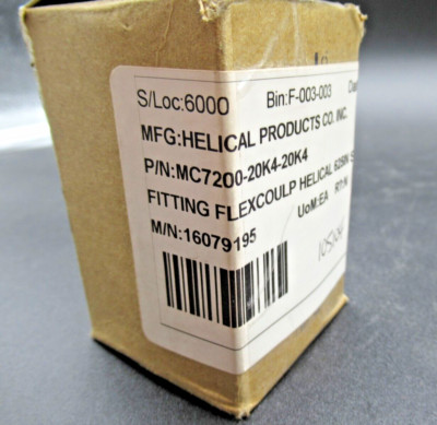 Helical MC7200-20K4-20K4 Flexible Stainless Steel Shaft Coupling .625in ...
