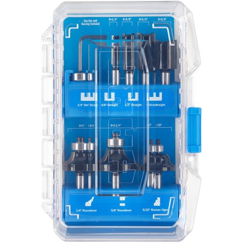 HART 7-Piece Decorative Router Bit Set with Modular Storage Case for ...