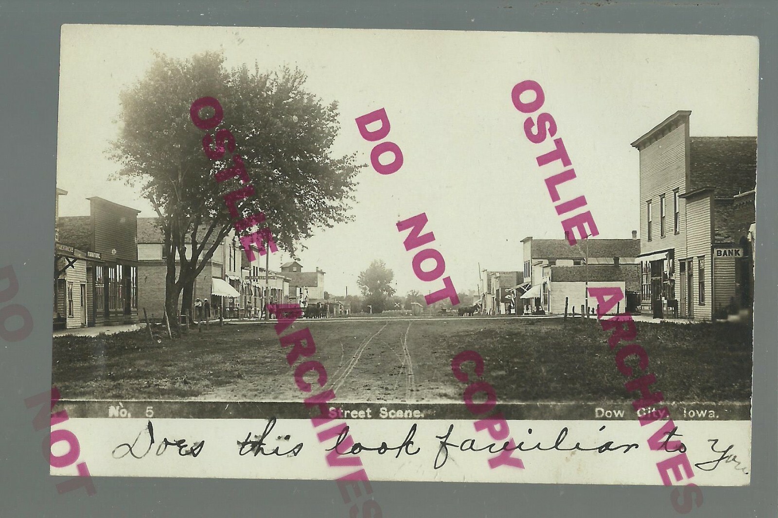 Dow City IOWA RPPC 1908 MAIN STREET nr Dunlap Denison Defiance Woodbine ...