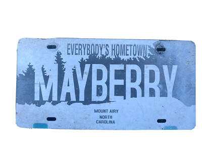 Vintage Mayberry License Plate Everybodys Hometown Mt Airy North ...