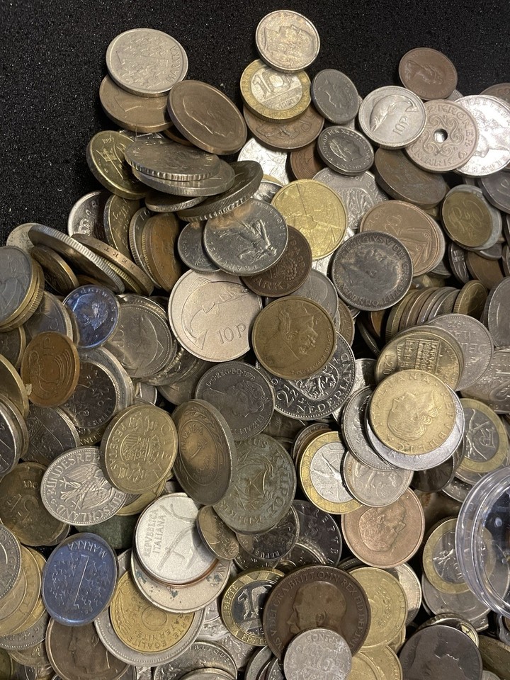 Job Lot Of Mix Coins And Tokens, Over 5kg, Some Of Them Cery Old, Few ...