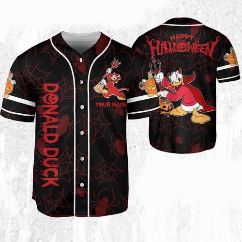 Personalized Donald Duck Costume Halloween Spooky Season Baseball ...