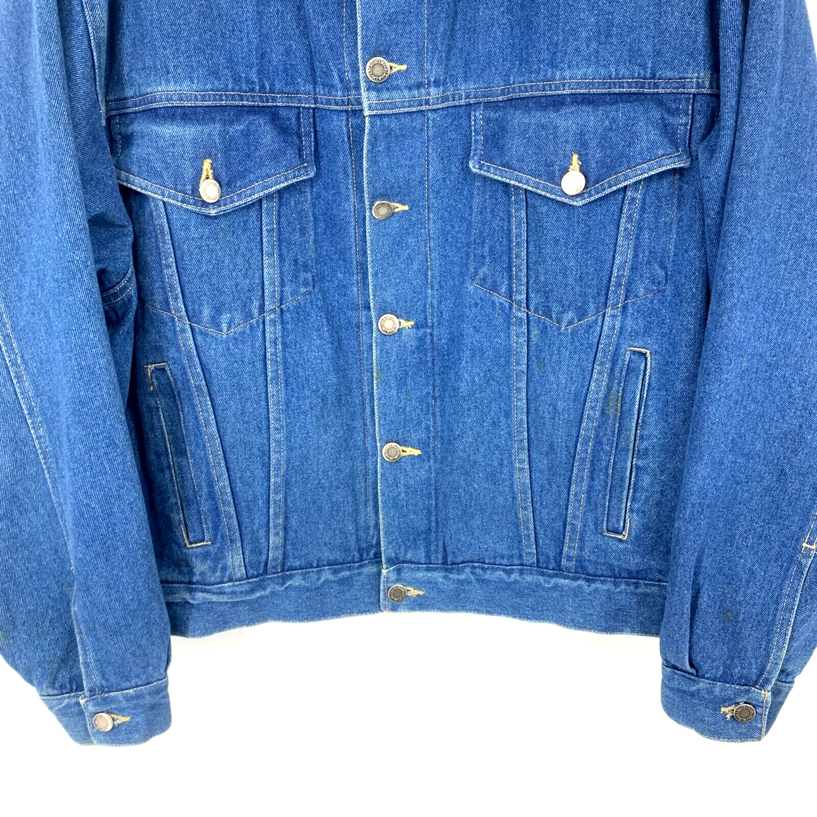 Wrangler Hero Mens Denim Trucker Jacket Size Large Da… - Gem