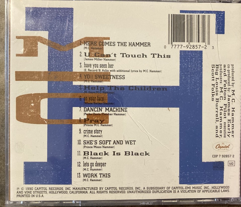 Please Hammer, Don't Hurt 'Em by MC Hammer (CD, Feb-1990, Capitol/EMI ...