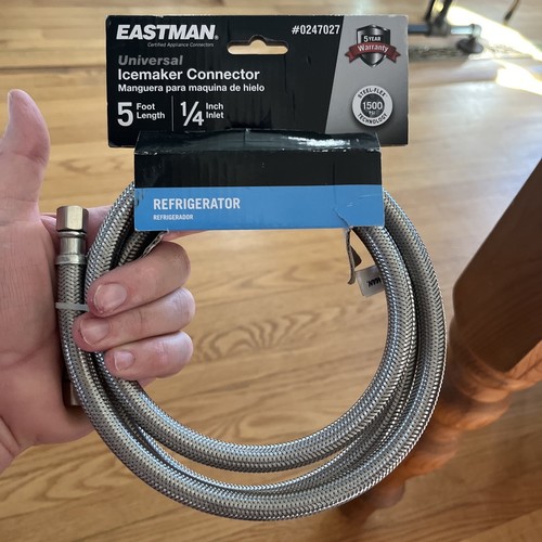EASTMAN Stainless Steel Ice Maker Connector - 5-ft Length 1/4" Inlet ...