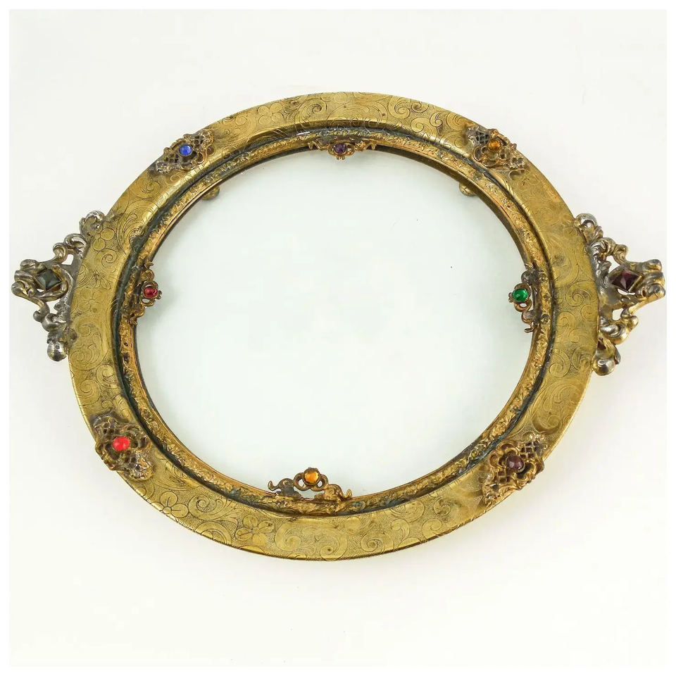 Apollo Studios NYC Gold Ormolu Jeweled Vanity Tray for Ovington ...