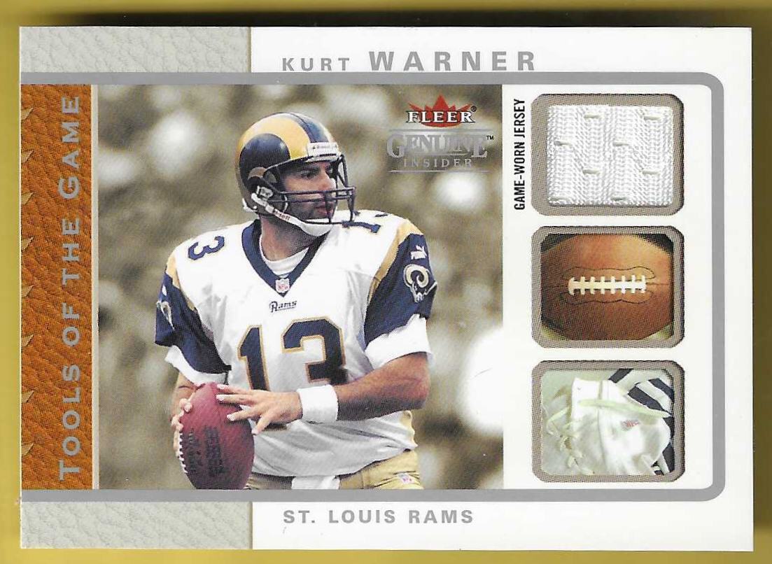 2003 Fleer Genuine Tools of the Game Kurt Warner Rams GU Jersey 174/199 ...