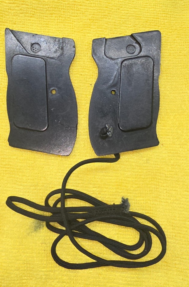 Original FEG Cugir Carpati Model 74 Black Plastic Grips With Lanyard NO ...
