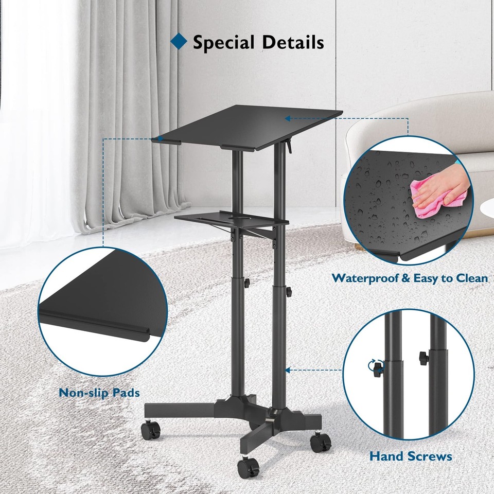 1home Lecterns Podiums Portable Mobile Standing Laptop Desk, Height | eBay