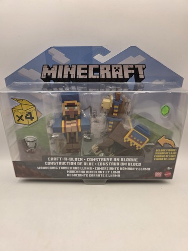 2020 Minecraft Craft-A-Block Figure 2-Pack: WANDERING TRADER AND LLAMA ...