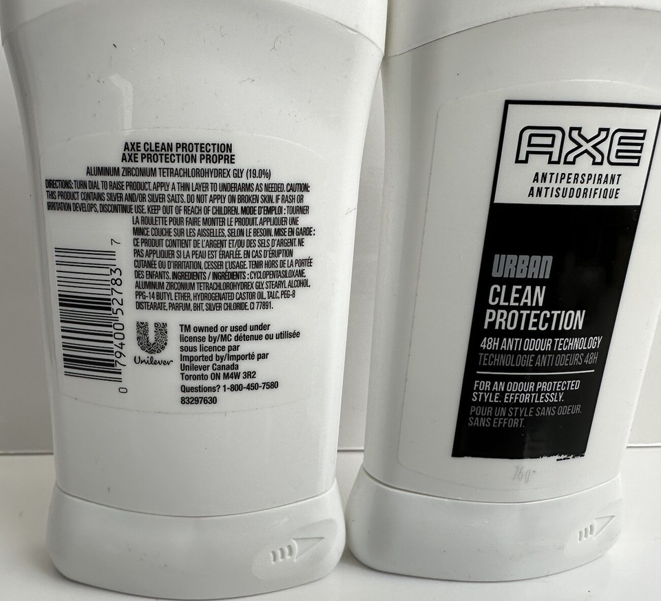 2 X Axe Urban Clean Protection 48H Anti Odour Technology Antiperspirant ...