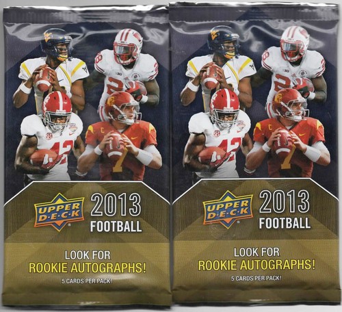 2013 Upper Deck Football Cards Packs - 2 Packs - Travis Kelce Rookie ...