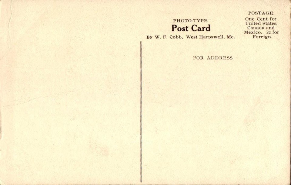 VINTAGE W.F. COBB PHOTO-TYPE POSTCARD- SQUIRREL ISLAND, MAINE, THE ...