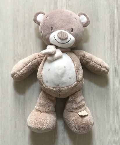 Peluche Doudou Ours marron écharpe beige couronne 29cm Max et Noa Nattou | eBay
