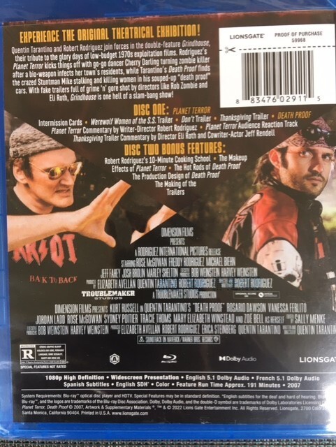 GRINDHOUSE-2007 Special Edition 2 Blu-Rays Theatrical Version Double ...