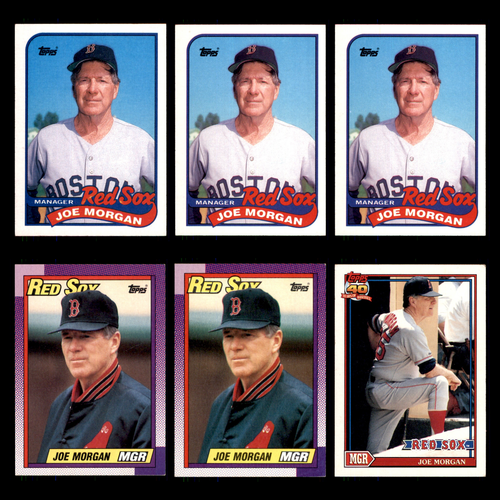 Joe Morgan Lot 6 Baseball Cards 1989 Topps Boston Red Sox Set ...