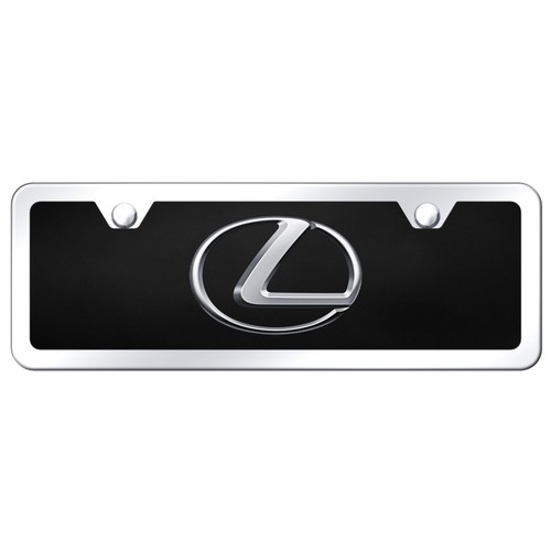 Lexus Logo Mini License Plate Kit (Chrome on Black) | eBay