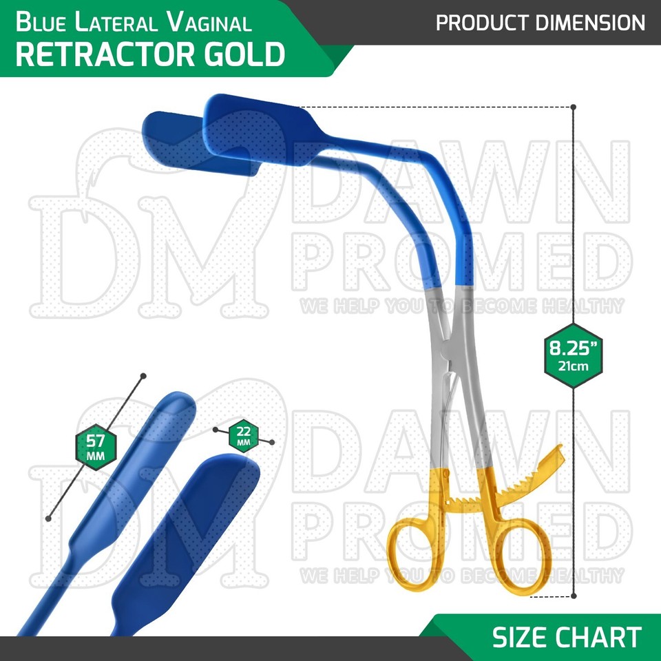 View More Lateral Vaginal Retractor 8.25″ Blue PVC Coated W/Ratchet ...