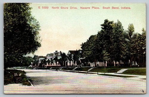 South Bend Indiana~North Shore Drive~Navarre Place Homes~c1910 Postcard ...