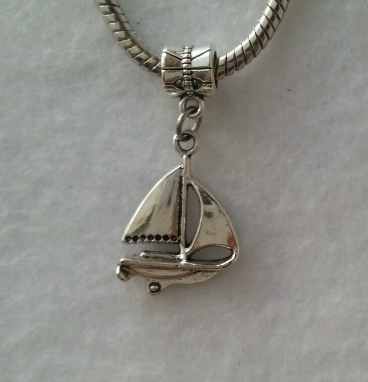 Ocean Sailing Yacht Sailboat Beach Dangle Bead Fit European Style Charm ...