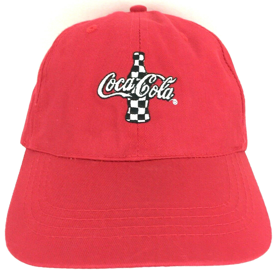 Coca Cola Cap Coke Checkered Flag Bottle Hat Spell Out Logo Soft Drinks ...