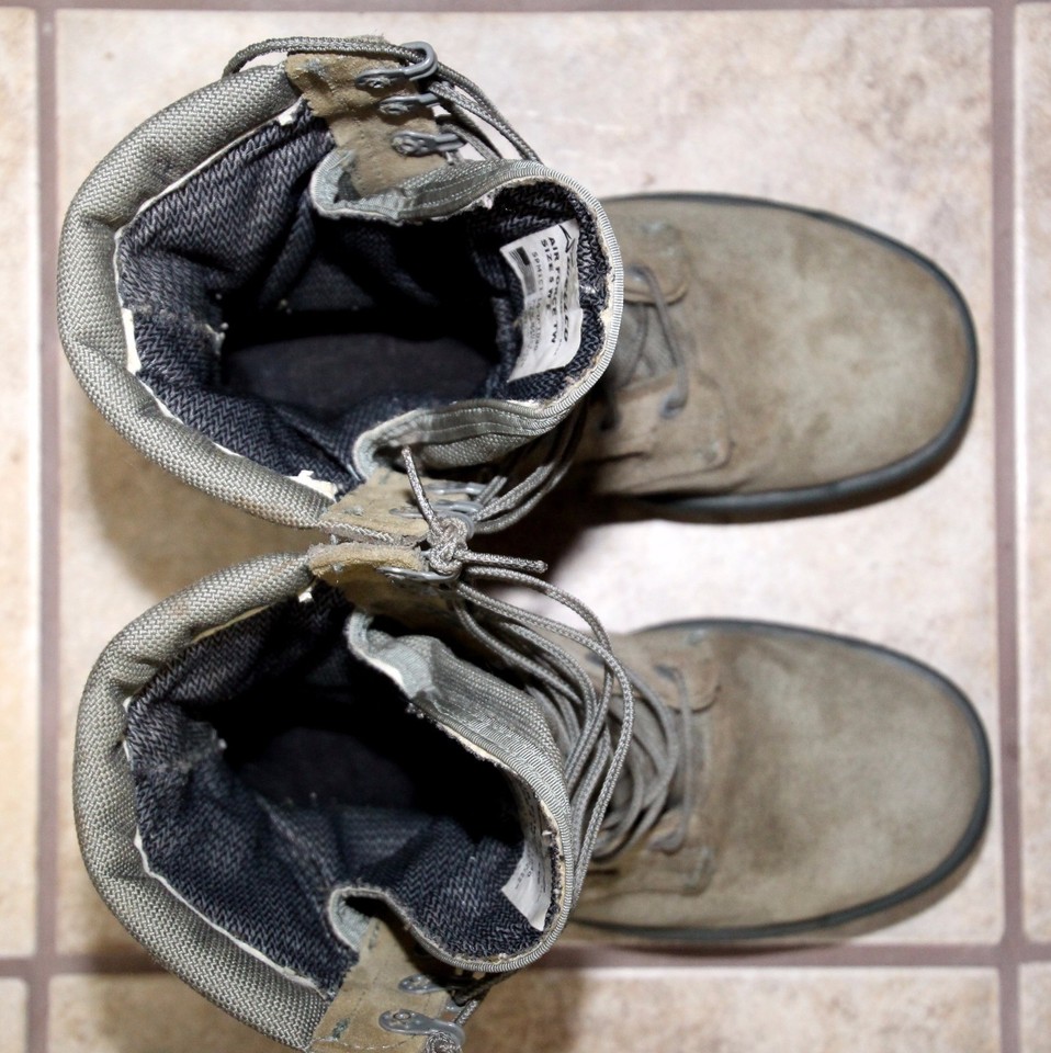 Wellco Air Force TW Leather Suede Green Vibram Military Boots Sz 5 W F ...