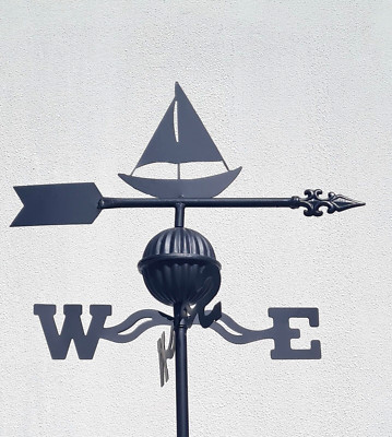 FRENCH DESIGN decorative weather vane BOAT black GARDEN OUTDOOR NEW ...