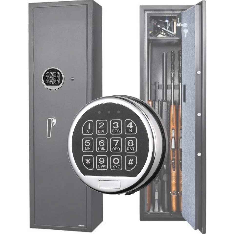 Gun Safe Lock Replacement with Solenoid Lock W/ Chrome Keypad DIY Safe ...