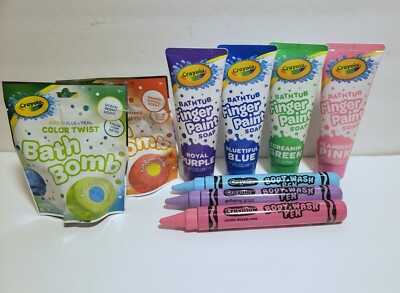 Crayola 9pc For Kids Bath - Finger Paint - Body Wash Pens - Bath Bombs ...