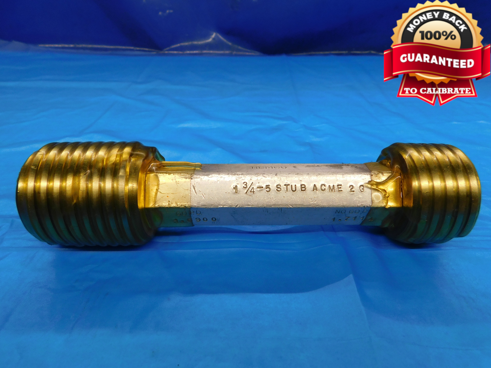 1 3/4 5 STUB ACME 2G THREAD PLUG GAGE 1.75 5.0 GO NO GO P.D.'S = 1.6900 ...