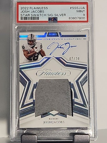 2022 Panini Flawless - JOSH JACOBS Gold Game Used Patch On Card Auto ...