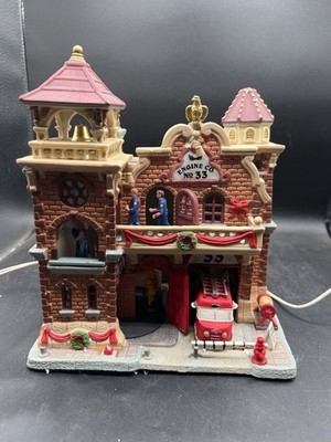 Lemax Engine Co. No. 33 Animated Lighted Firehouse Musical Christmas ...