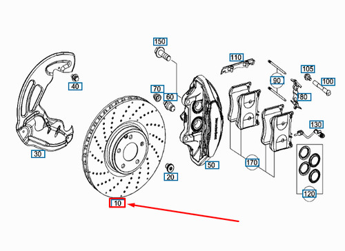 Mercedes-Benz SL R231 AMG Front Brake Disc A2314211812 OEM for sale ...