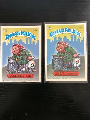 1986 Topps Garbage Pail Kids Series 4 Ashley Can 141a & Greta Garbage ...