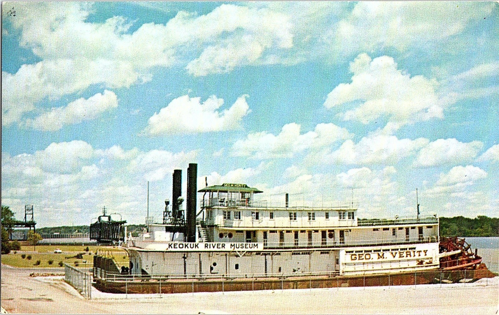 Keokuk Iowa IA The Towboat George M Verity Chrome Postcard | eBay