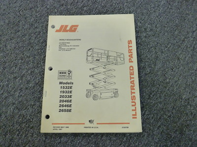 JLG 1532E 2932E 2033E 2046E 2646E 2658E Scissor Lift Parts Catalog ...