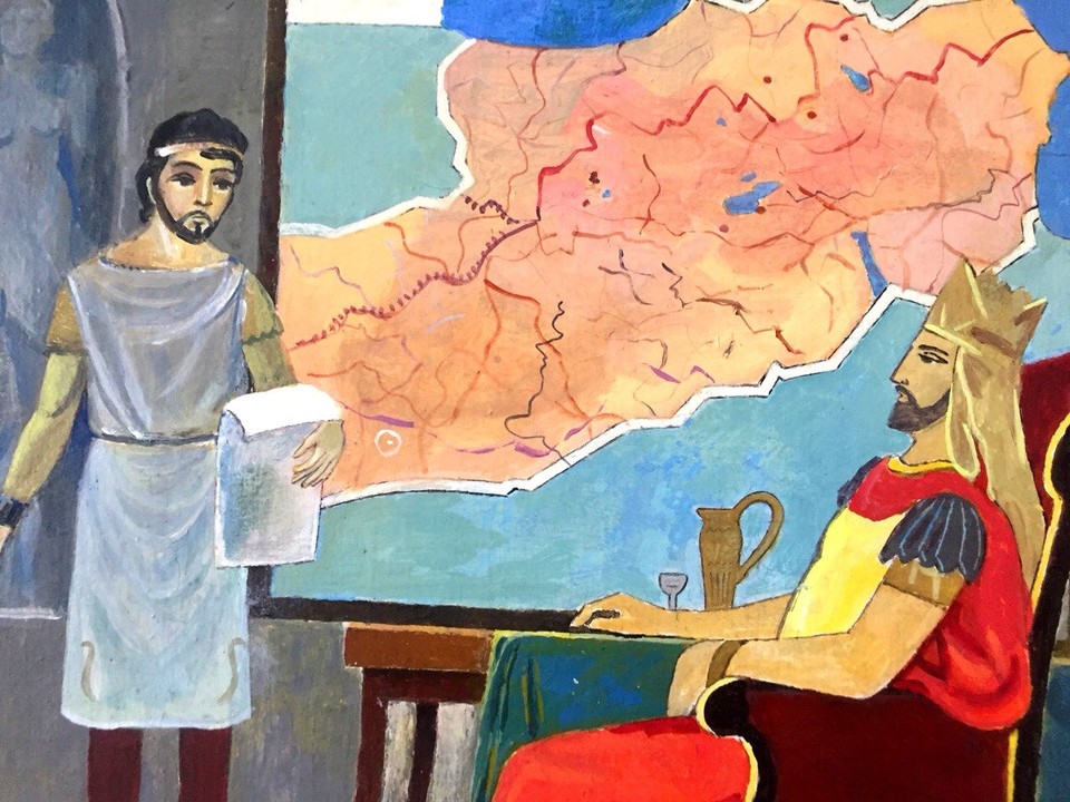 Orig. ARMENIA KING Tigranes Great TIGRAN Art Painting RUSSIAN ARMENIAN ...