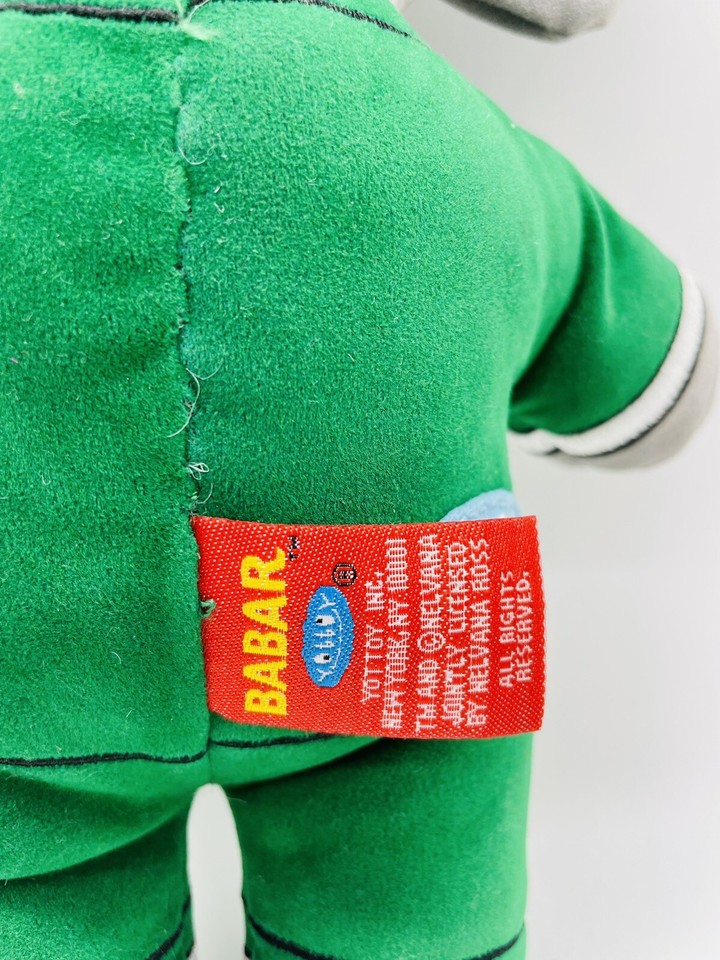 Yottoy Babar Elephant Plush 9" Green Grey Gray Stuffed Animal Toy | eBay