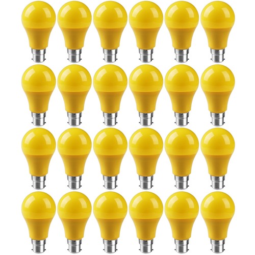 24 Pack B22 Cap LED Bulb 5W Yellow Color Non-dimmable 220V Bulbs for ...