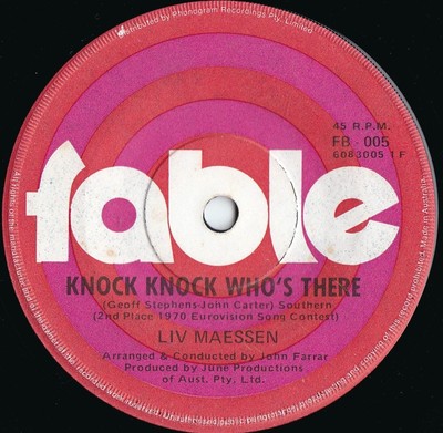Liv Maessen ORIG OZ 45 Knock knock who’s there VG+ ’70 Fable FB005 Rock ...